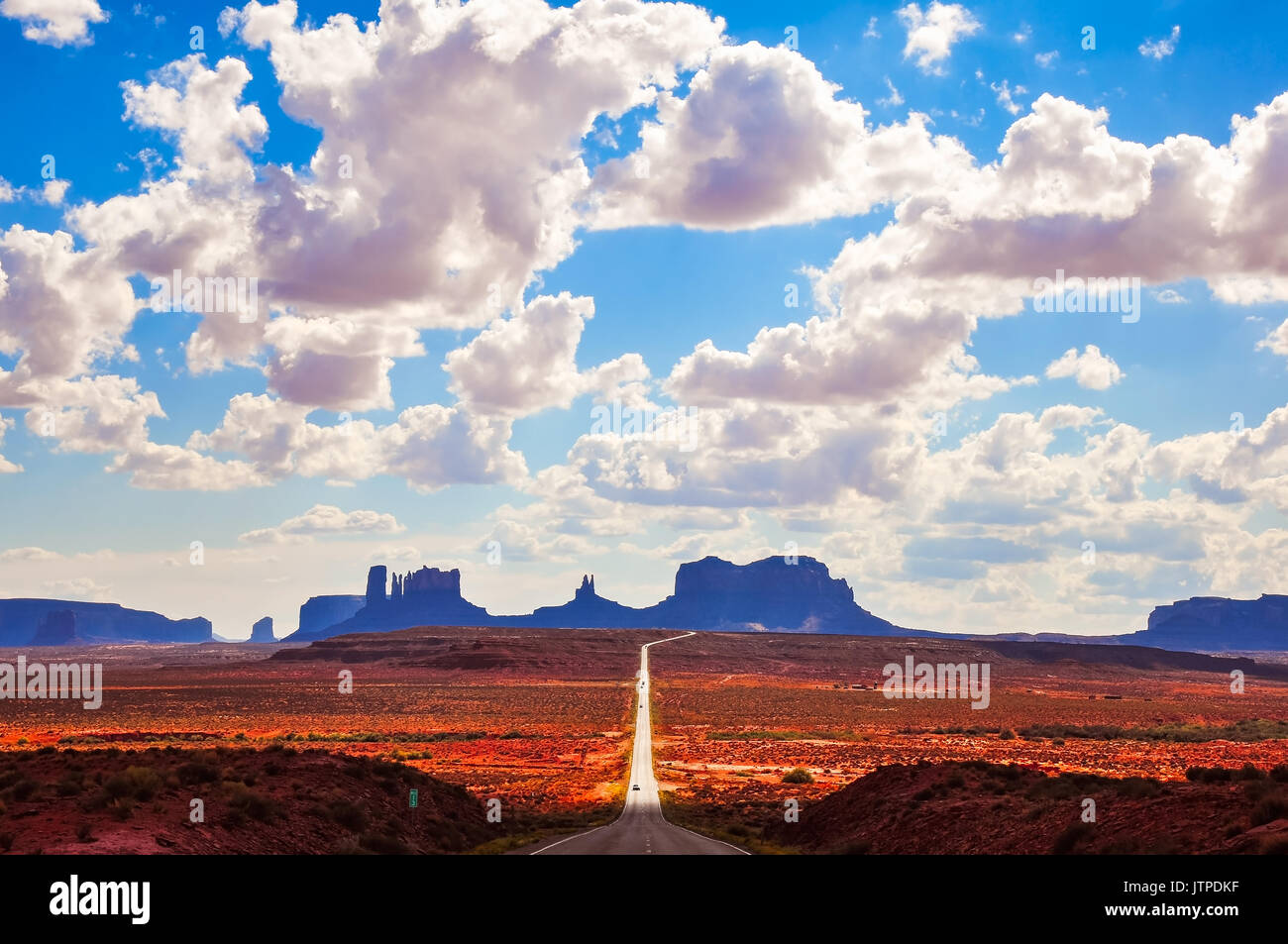 Scenic view of road and Mounument valley landscape, Arizona, USA Stock ...