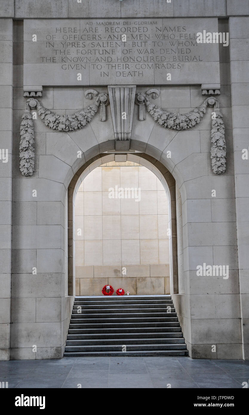 Ieper's triumphal arch, the Menin Gate, and mausoleum that honours the ...