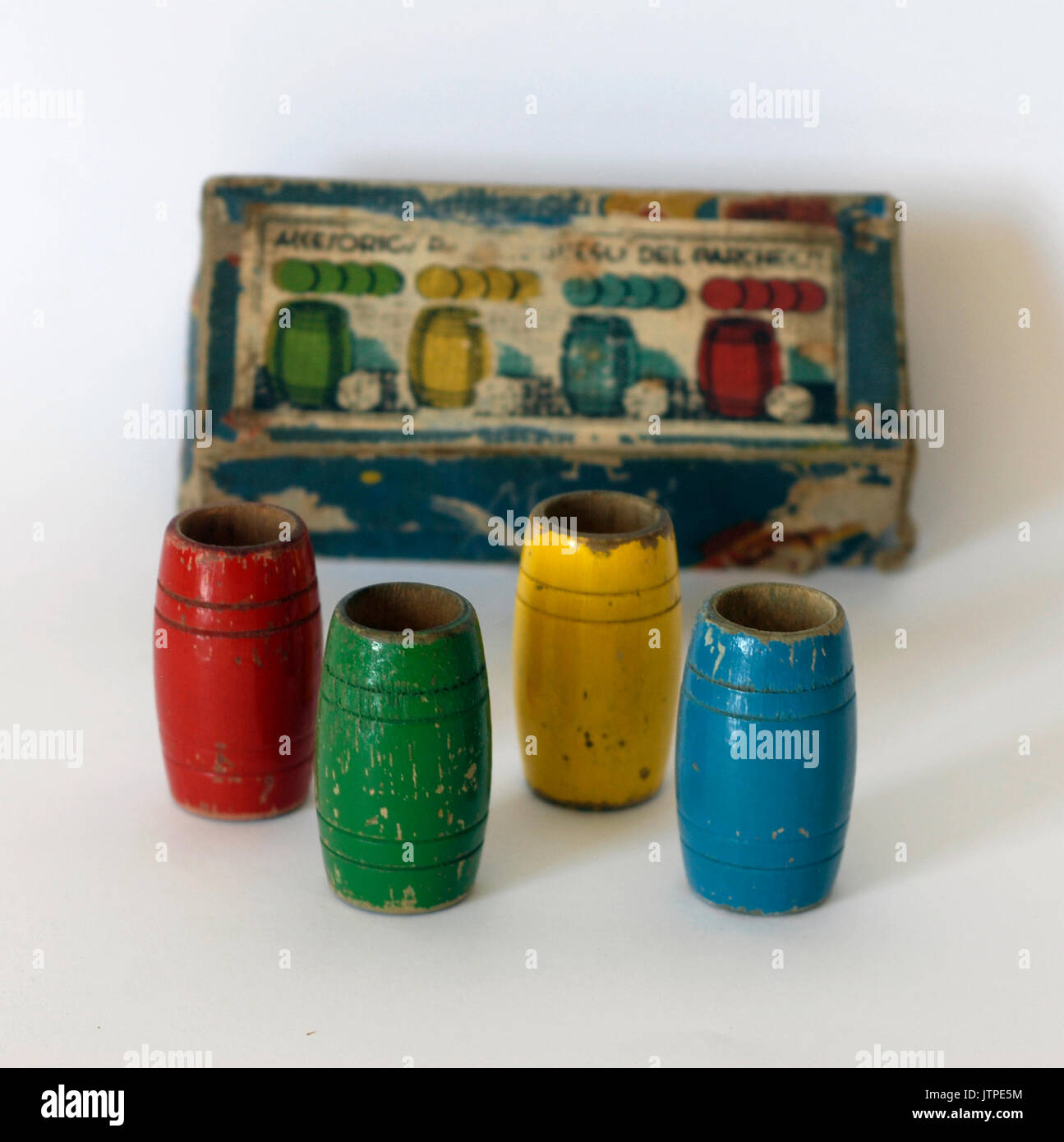 Vintage wooden beaker for table game Parchees, Made in Spain Stock ...