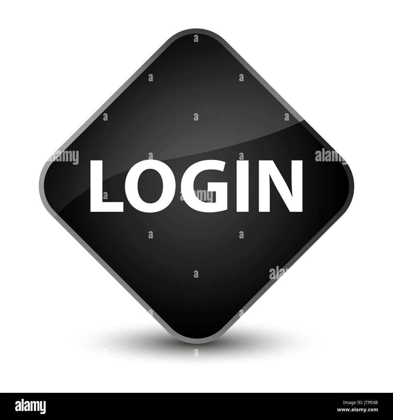 Login isolated on elegant black diamond button abstract illustration ...