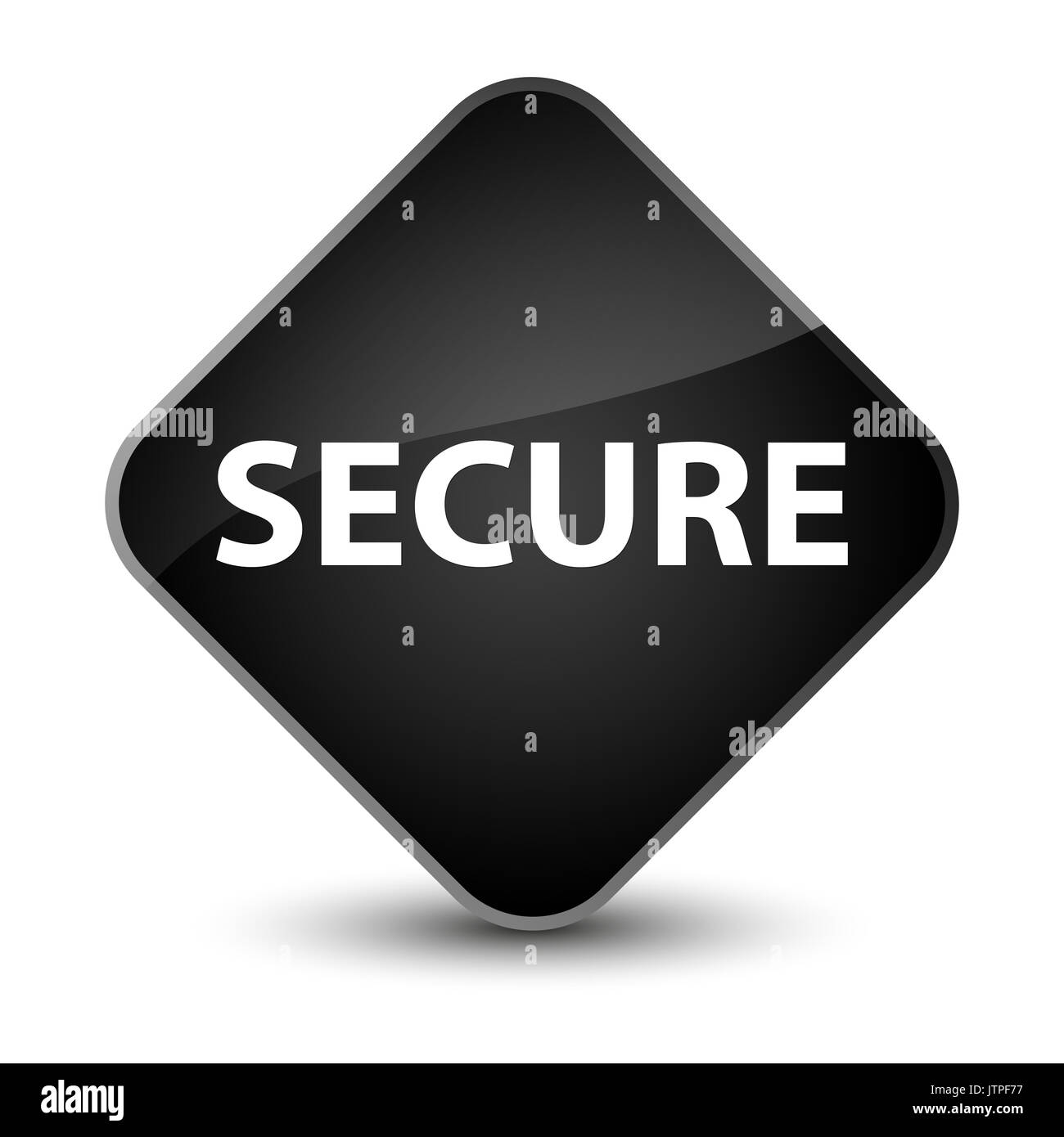 Secure isolated on elegant black diamond button abstract illustration ...