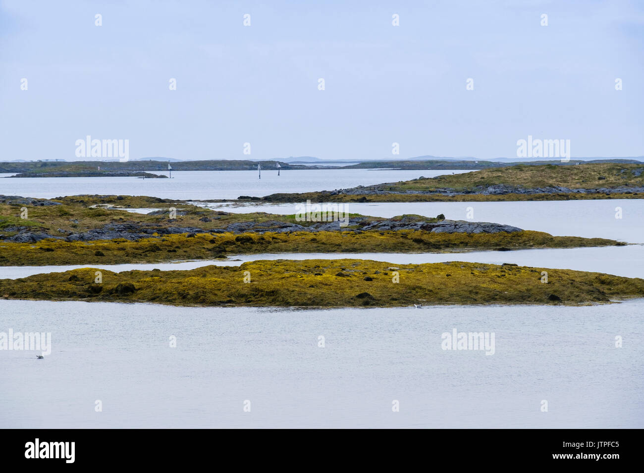 Arctic Strandflat landscape with small islands and islets in Trollfjell ...