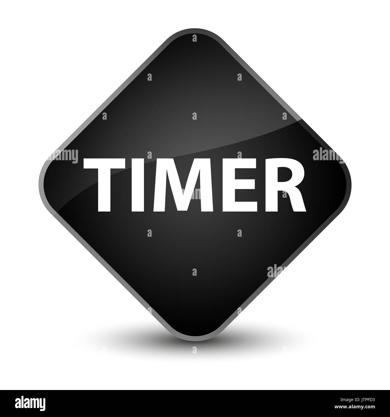 Timer isolated on elegant black diamond button abstract illustration ...