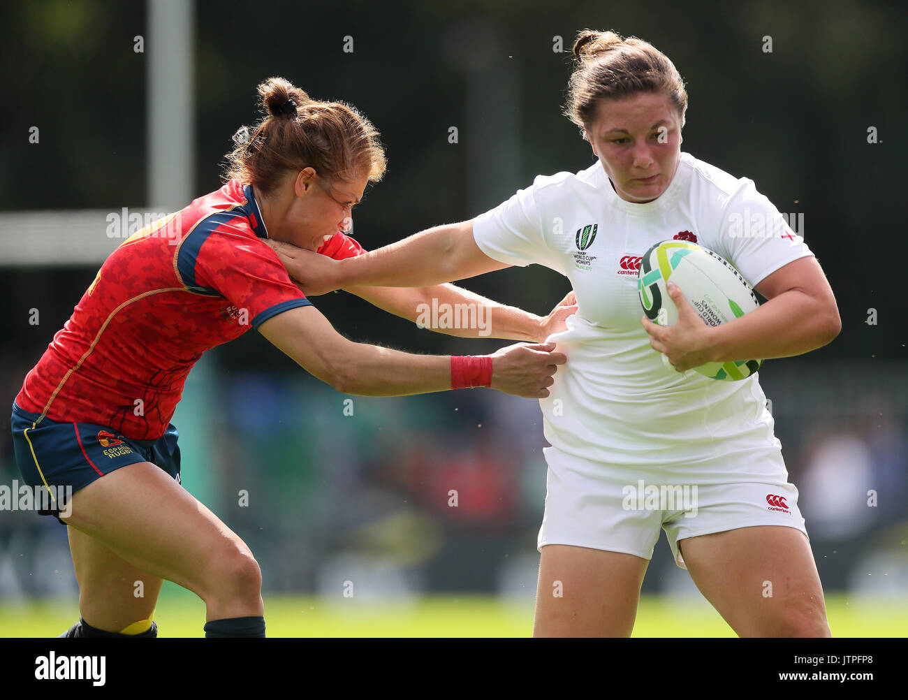 England's Amy Cokayne and Spain's Vanesa Rial during the 2017 Women's ...