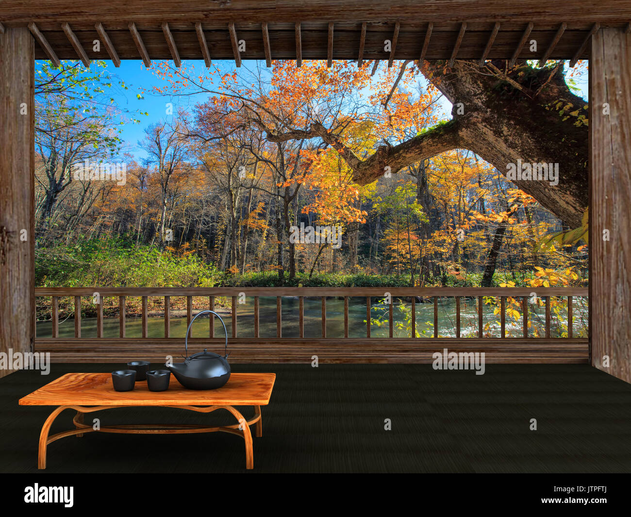 The beacutiful view for tea time with nature view Stock Photo - Alamy