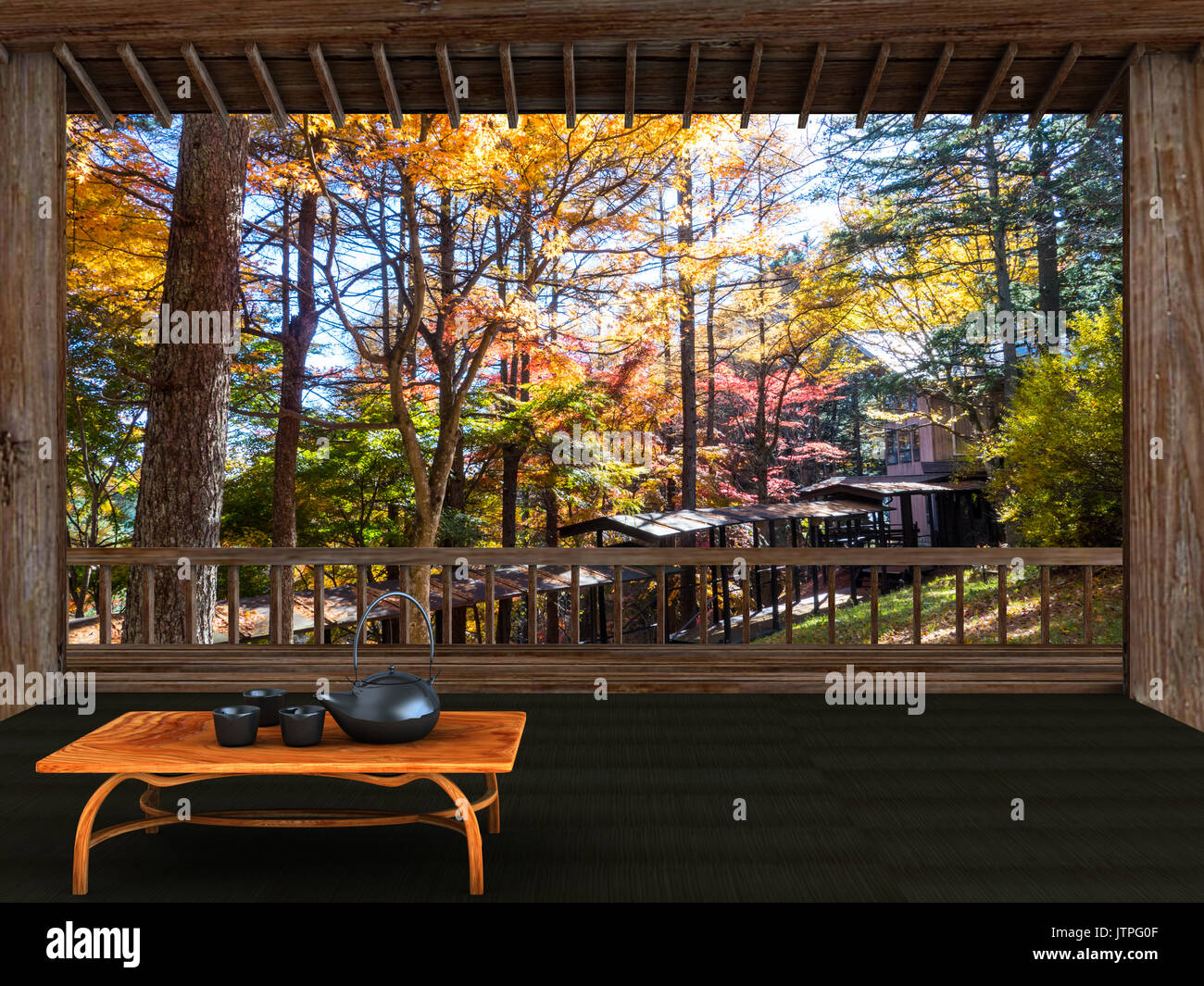 The beacutiful view for tea time with nature view Stock Photo - Alamy