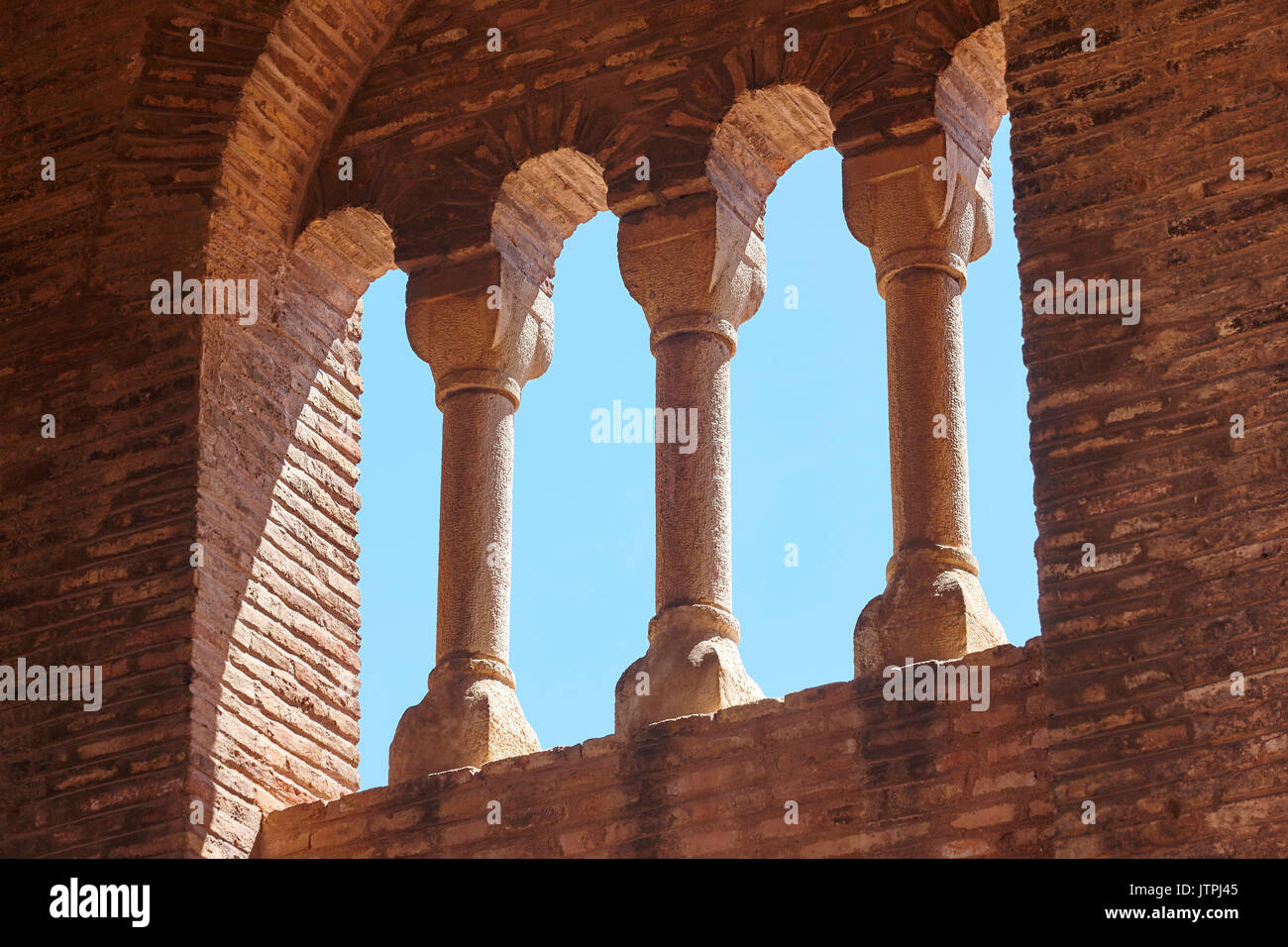Mudejar art detail. Archs and columns. Spanish heritage. Teruel ...