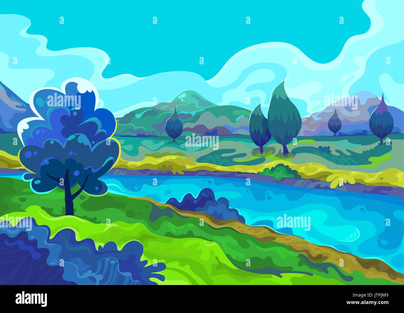 Landscape, Vector illustration Stock Vector Image & Art - Alamy