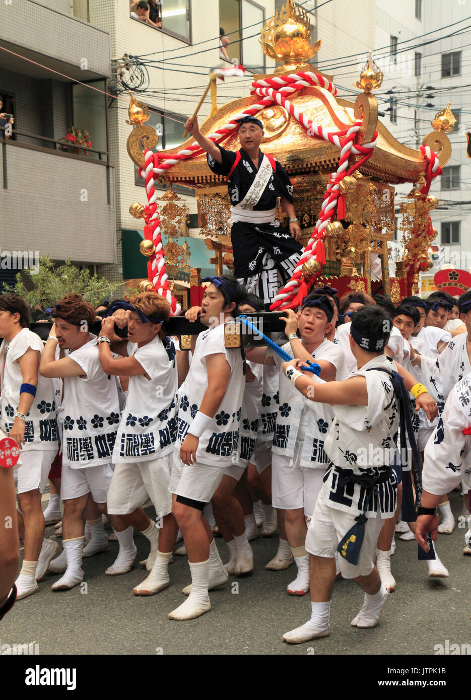 Japan, Osaka, Tenjin Matsuri, festival, procession, people, mikoshi ...