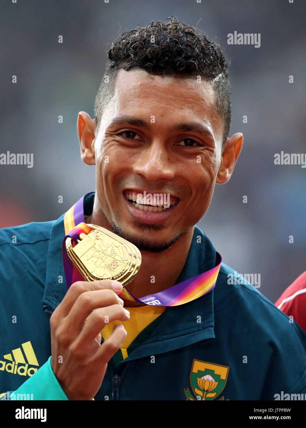 South Africa's Wayde Van Niekerk with his Gold medal from the Men's ...
