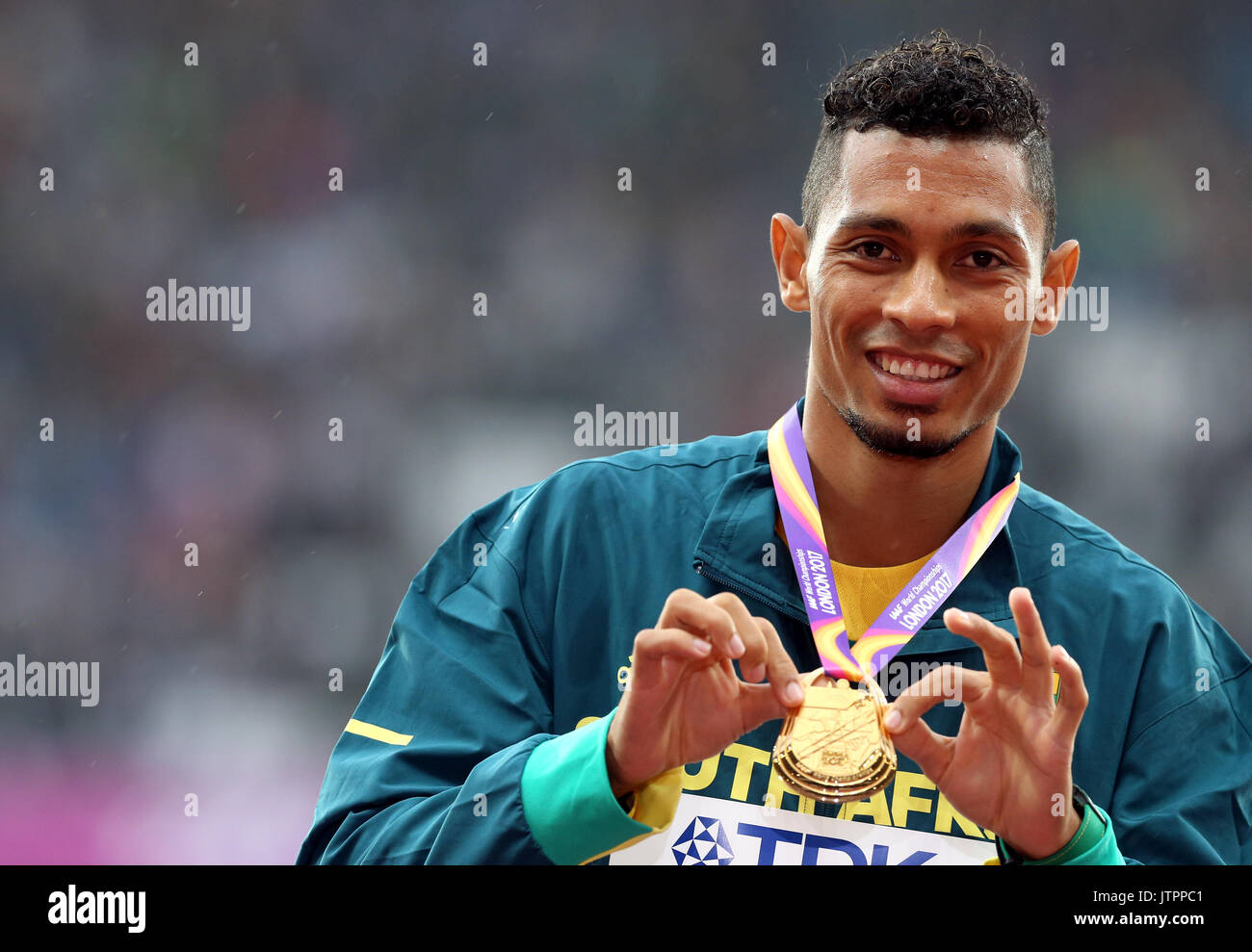 South Africa's Wayde Van Niekerk with his Gold medal from the Men's ...
