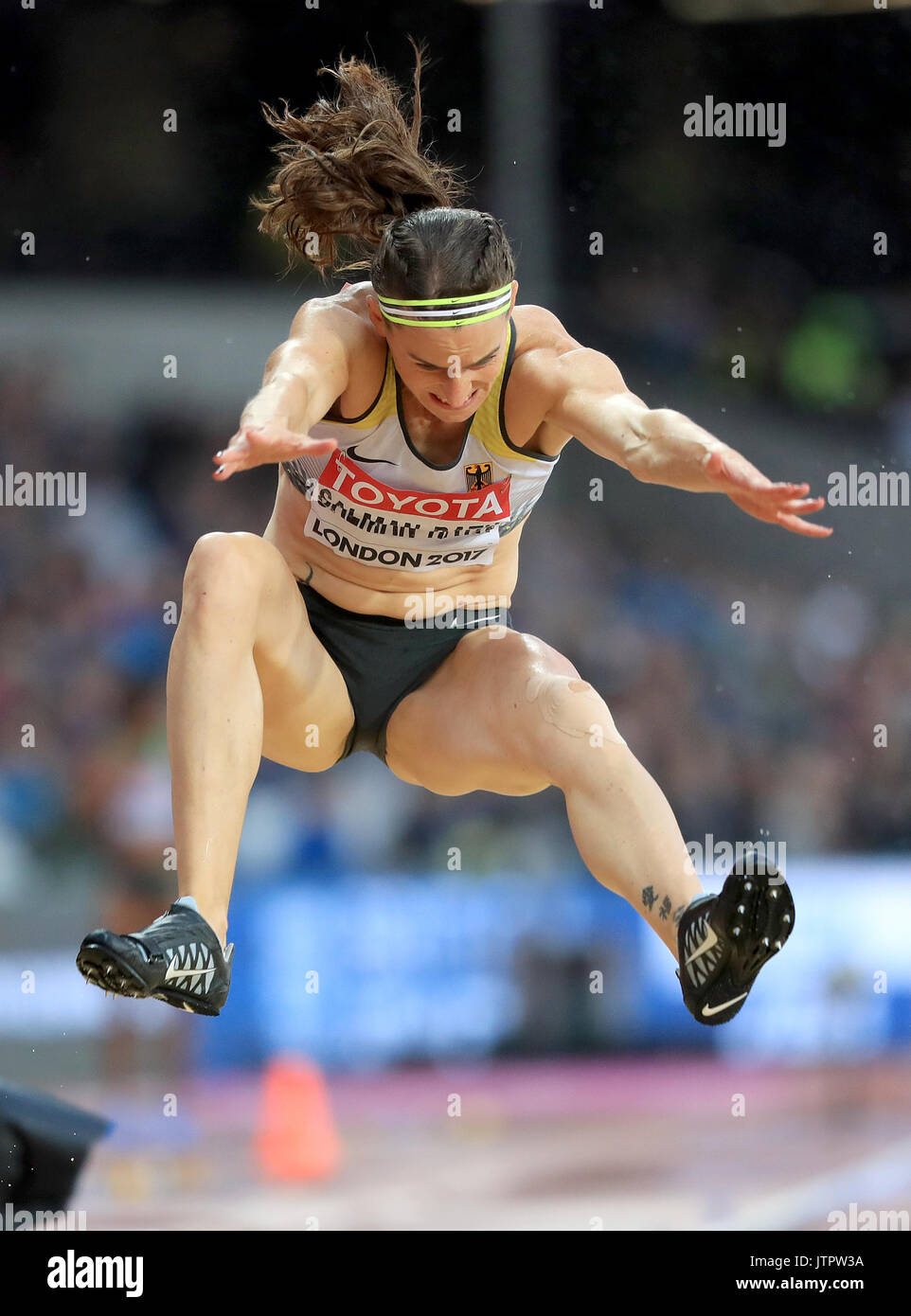 Germany's Claudia Salman-Rath in action during the Women's Long Jump ...
