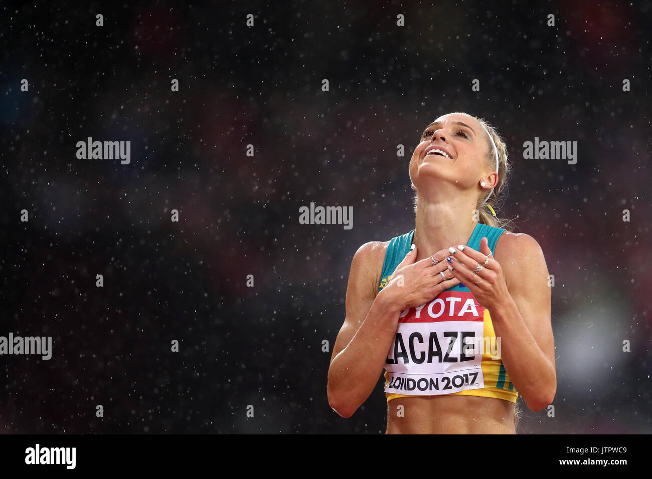 Australia's Genevieve Lacaze in the Women's 3000m Steeplechase heat ...