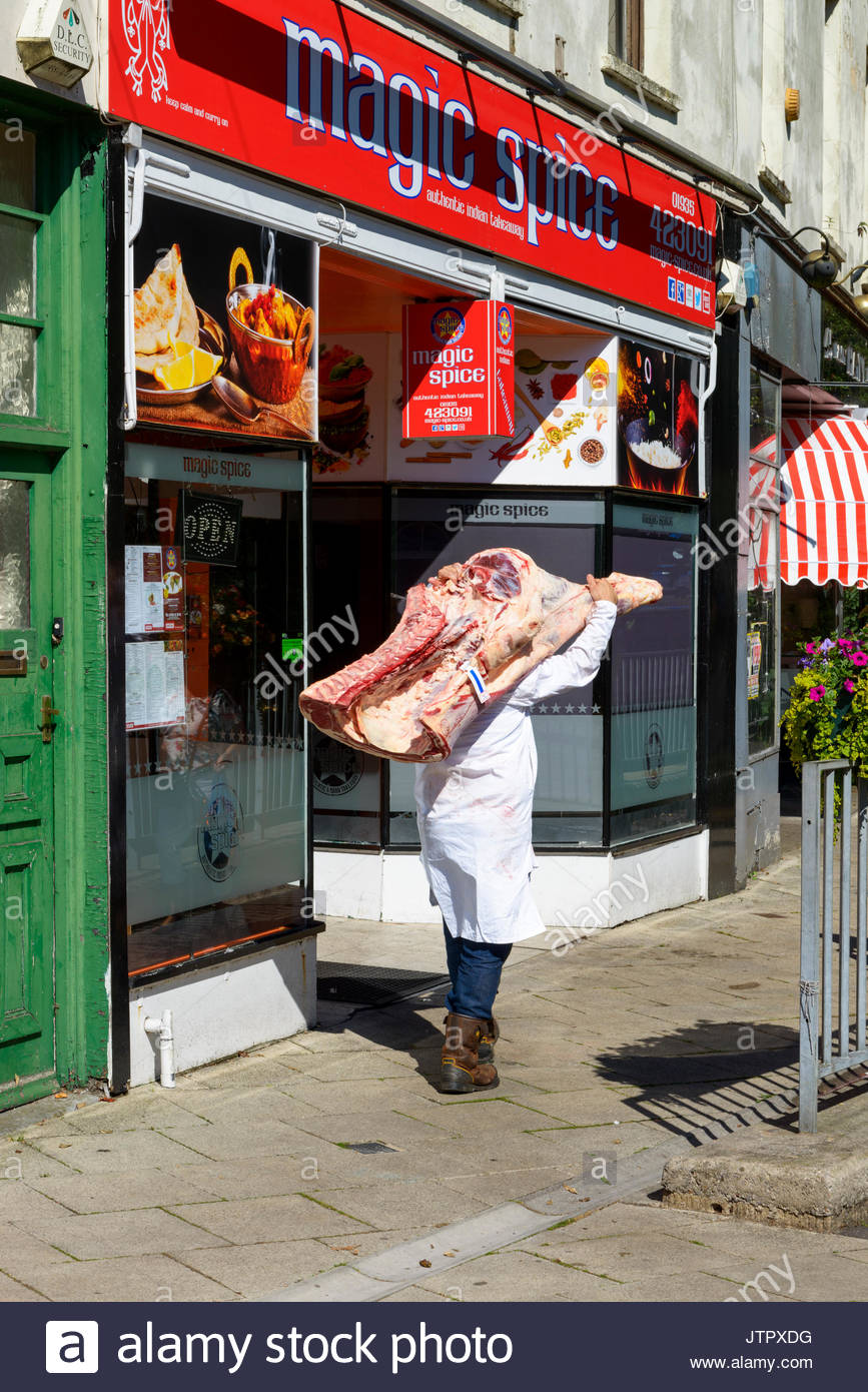 Butcher Working Outside High Resolution Stock Photography and Images ...