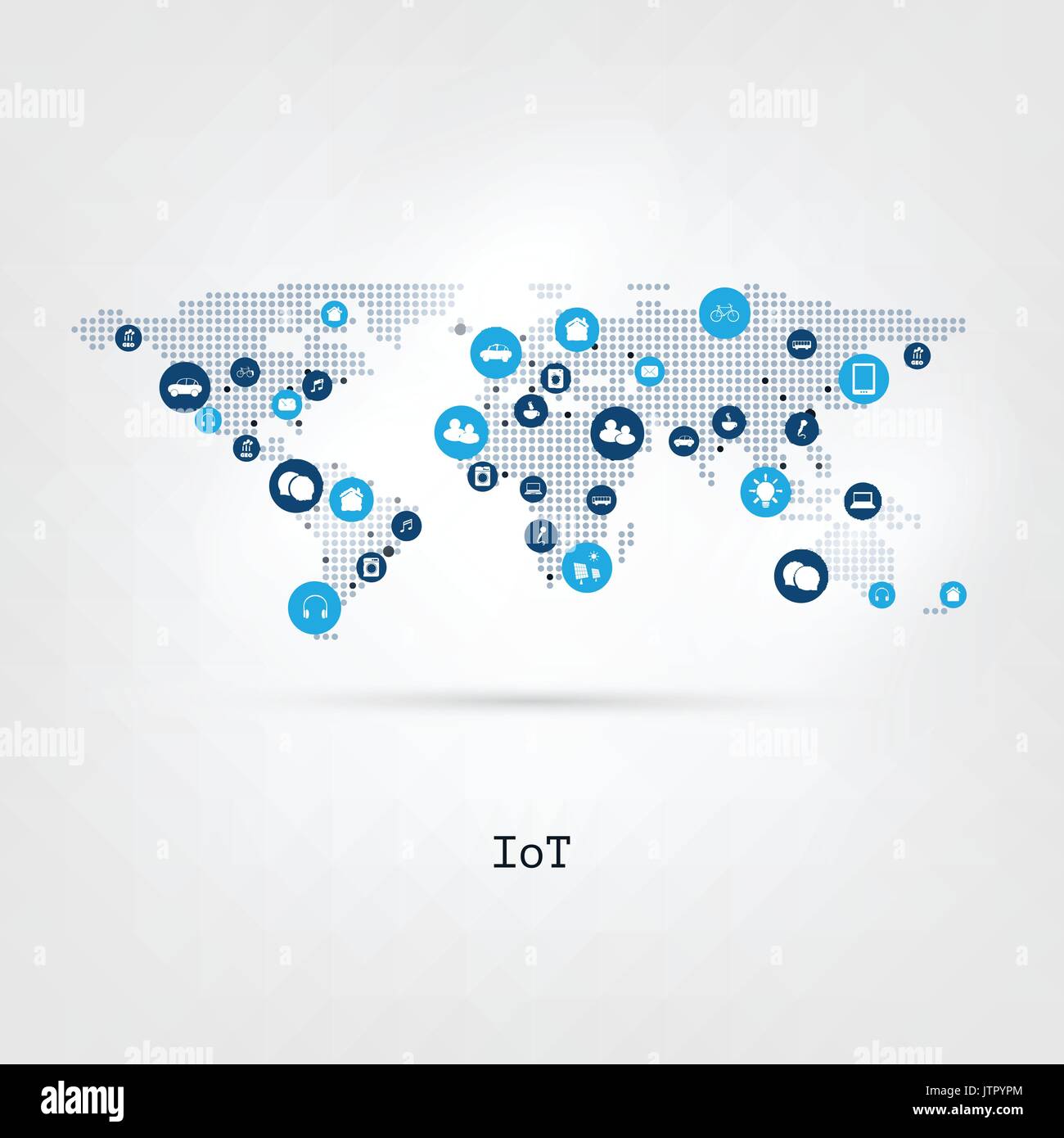 Internet of Things, Cloud Computing Design Concept with Icons - Digital Network Connections ...