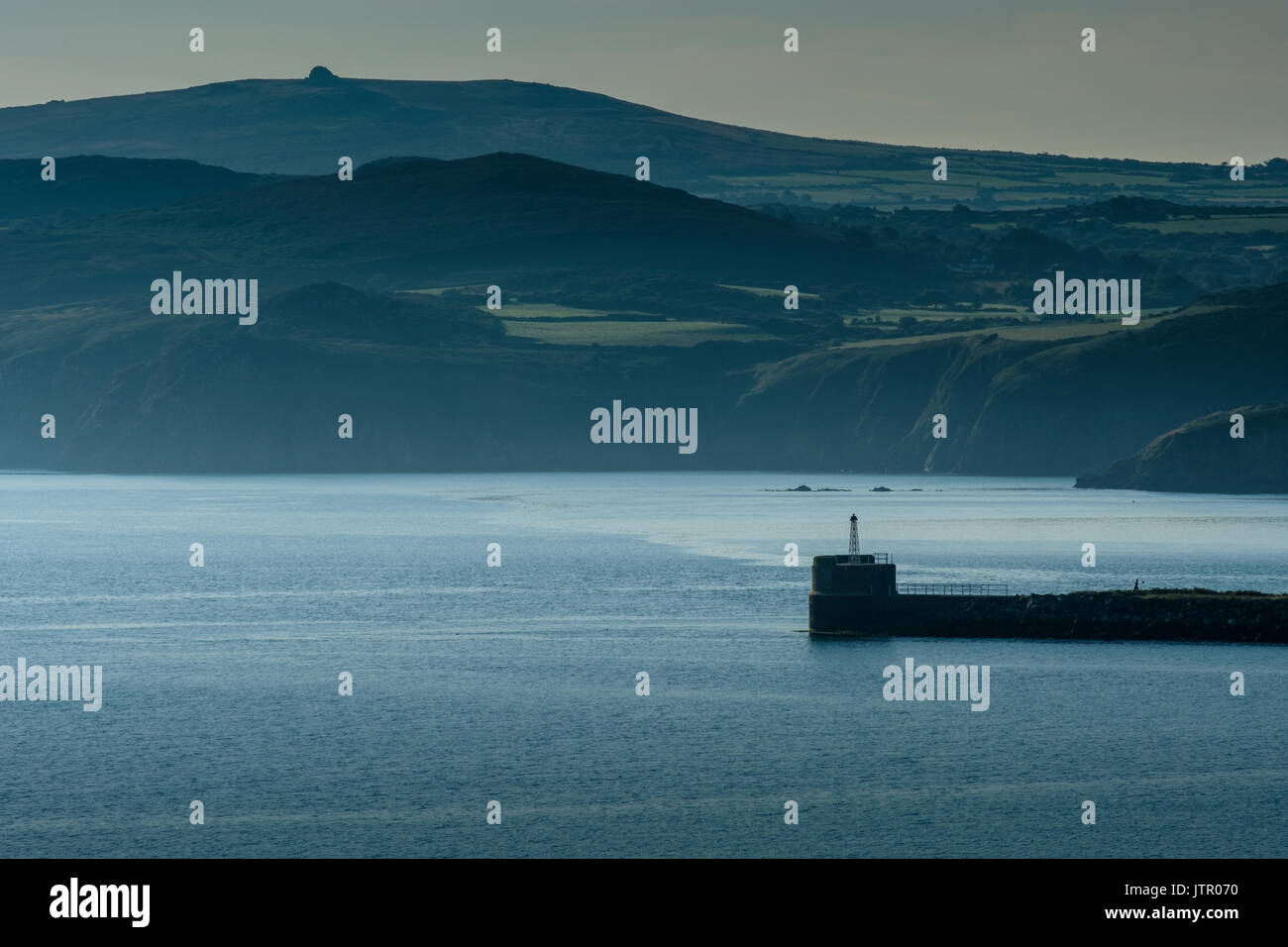 The harbour wall at Goodwick, Fishguard, Pembrokeshire, Wales Stock ...