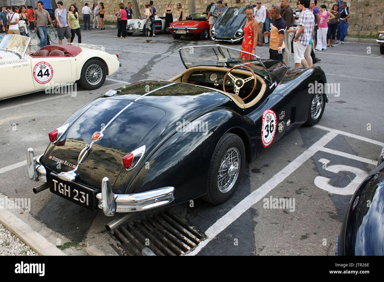 Classic Jaguar British sports cars in racing condition captured at the ...