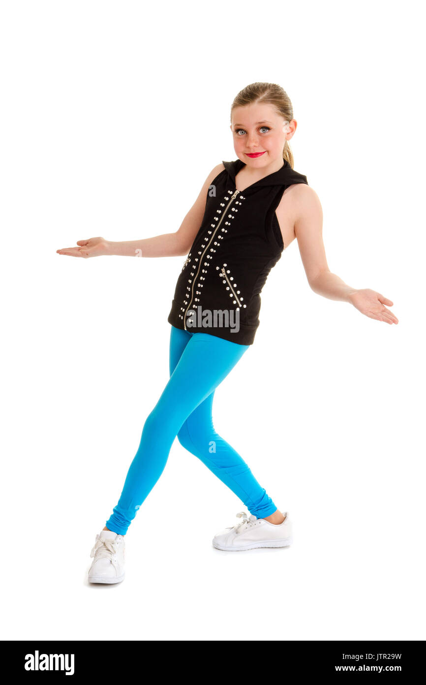 Tween Aged Hip Hop Dancer Smiles as she Poses Stock Photo - Alamy