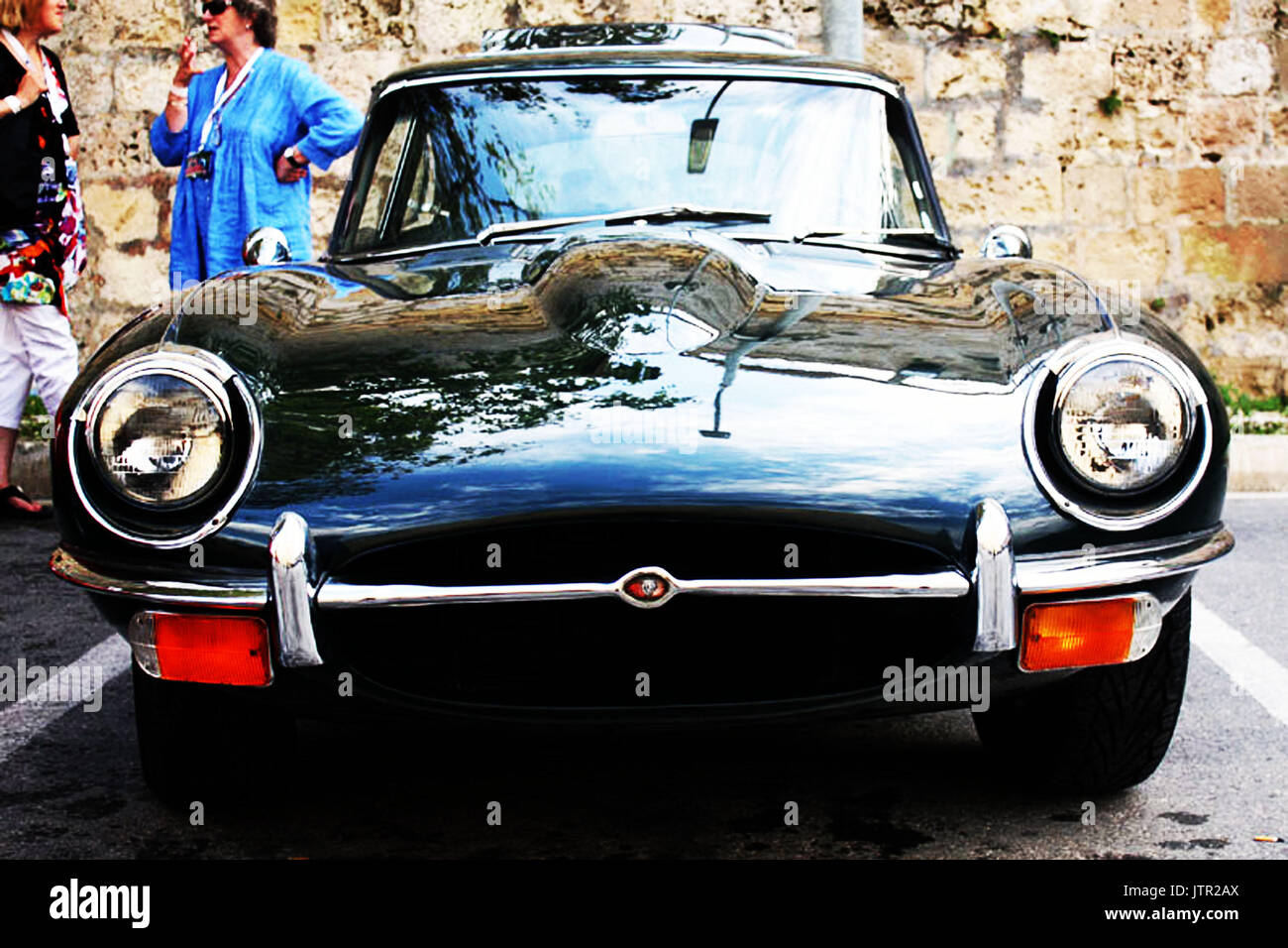 Classic Jaguar British sports cars in racing condition captured at the ...