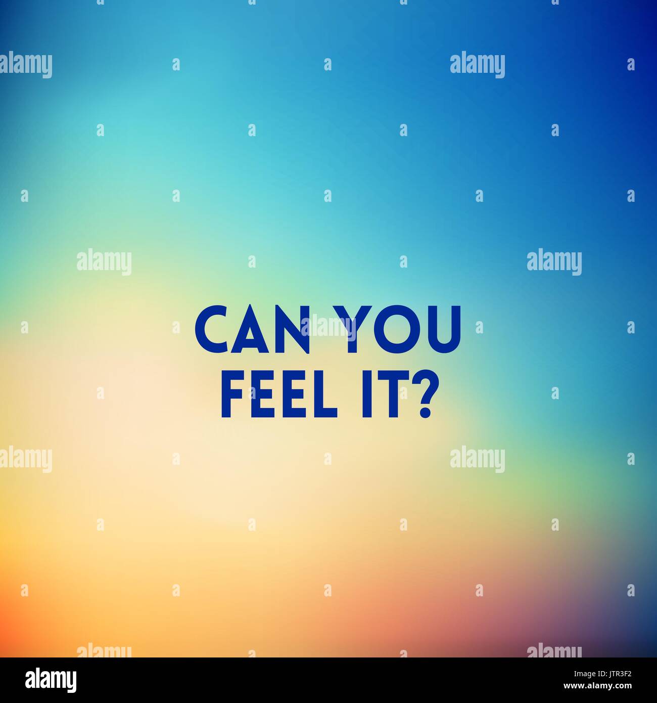 square blurred background - sunset colors With motivating quote Stock ...