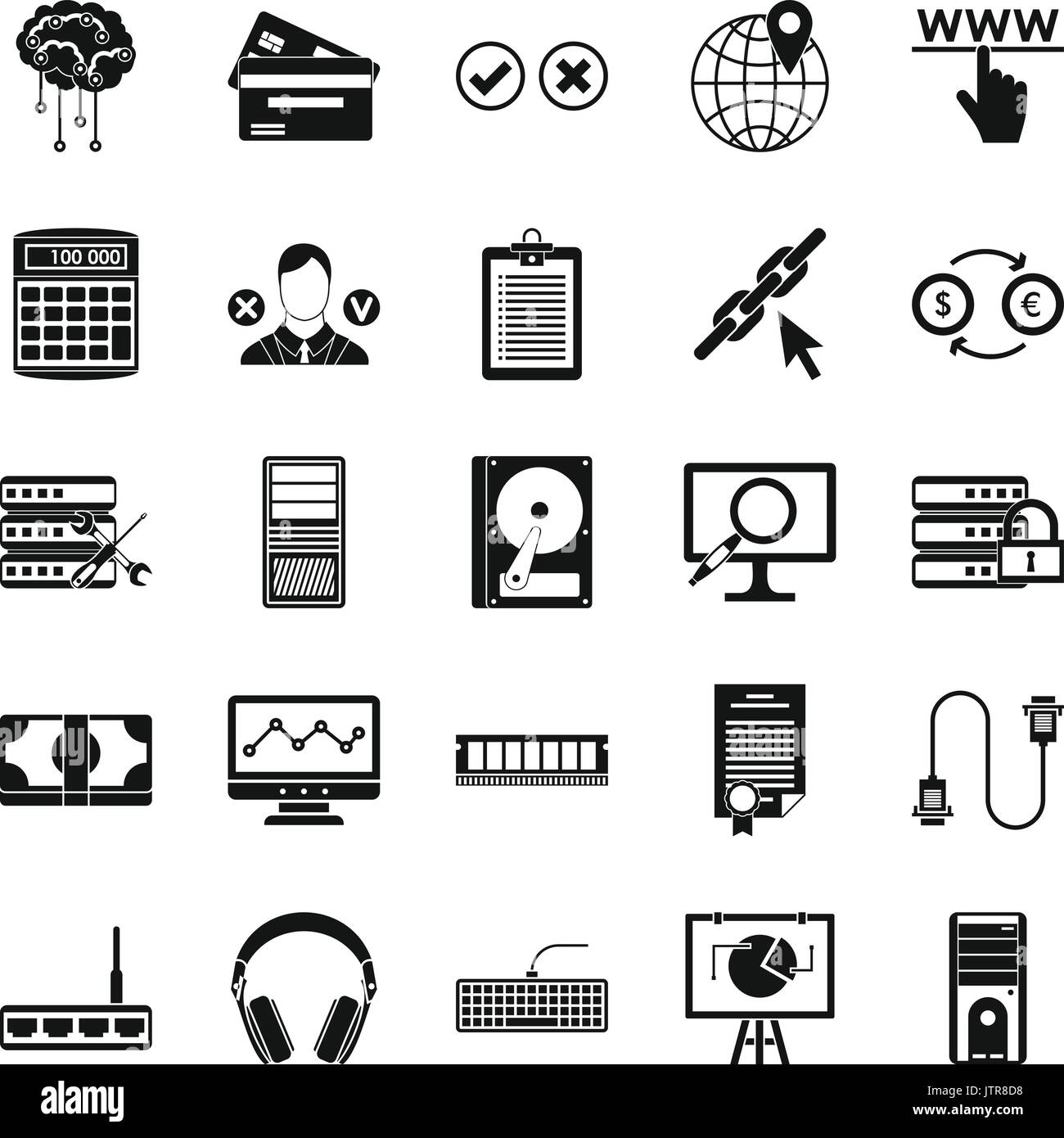 Computer server icons set, simple style Stock Vector Image & Art - Alamy
