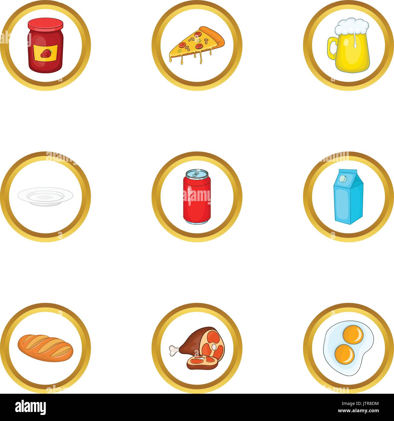 Different food icons set, cartoon style Stock Vector Image & Art - Alamy