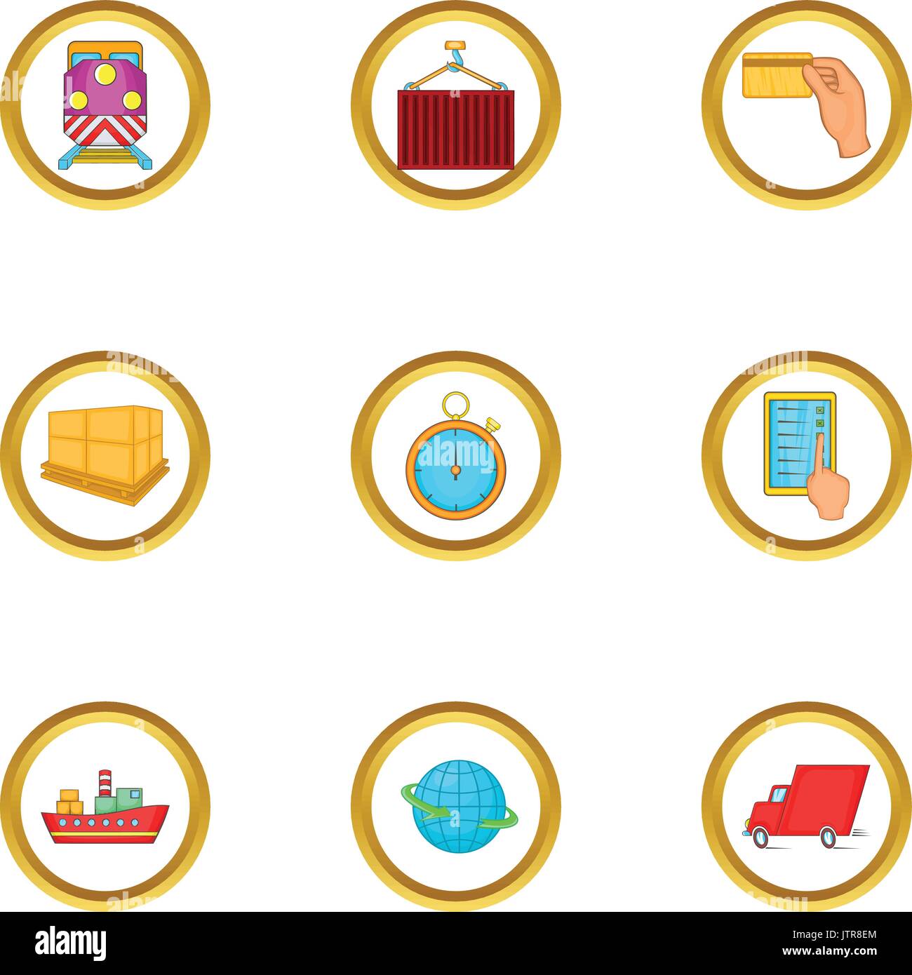 World delivery icons set, cartoon style Stock Vector Image & Art - Alamy