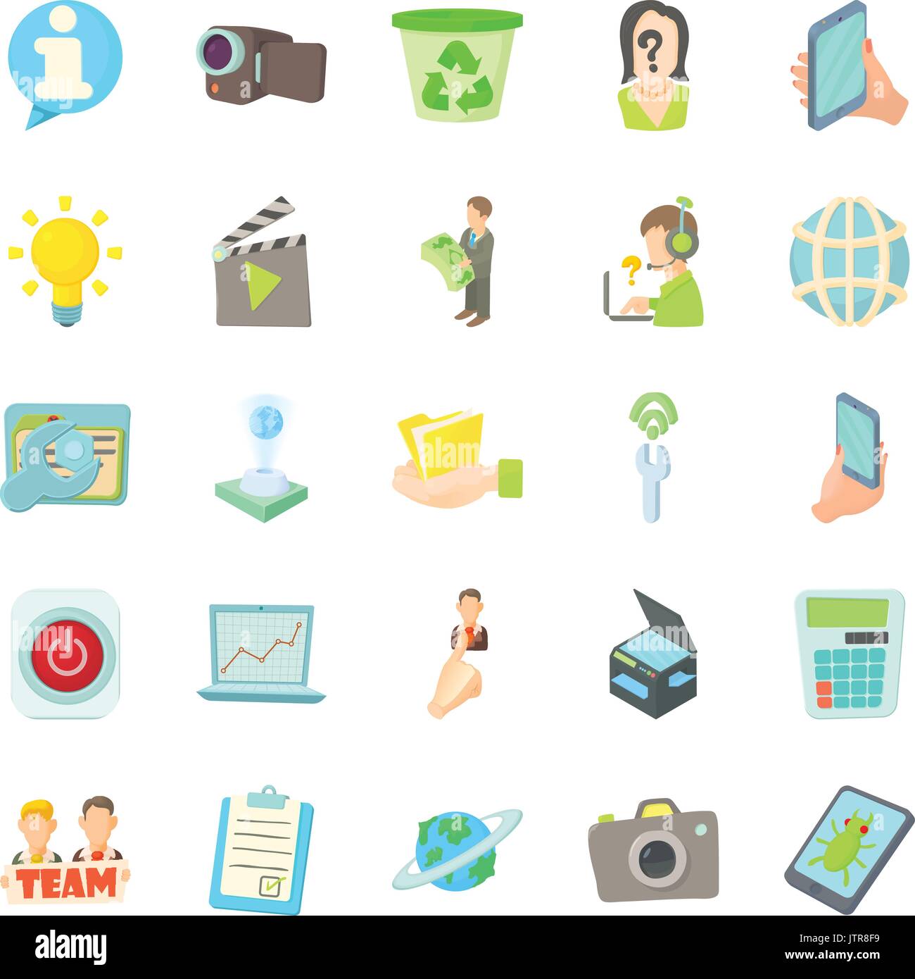 Geek icons set, cartoon style Stock Vector Image & Art - Alamy