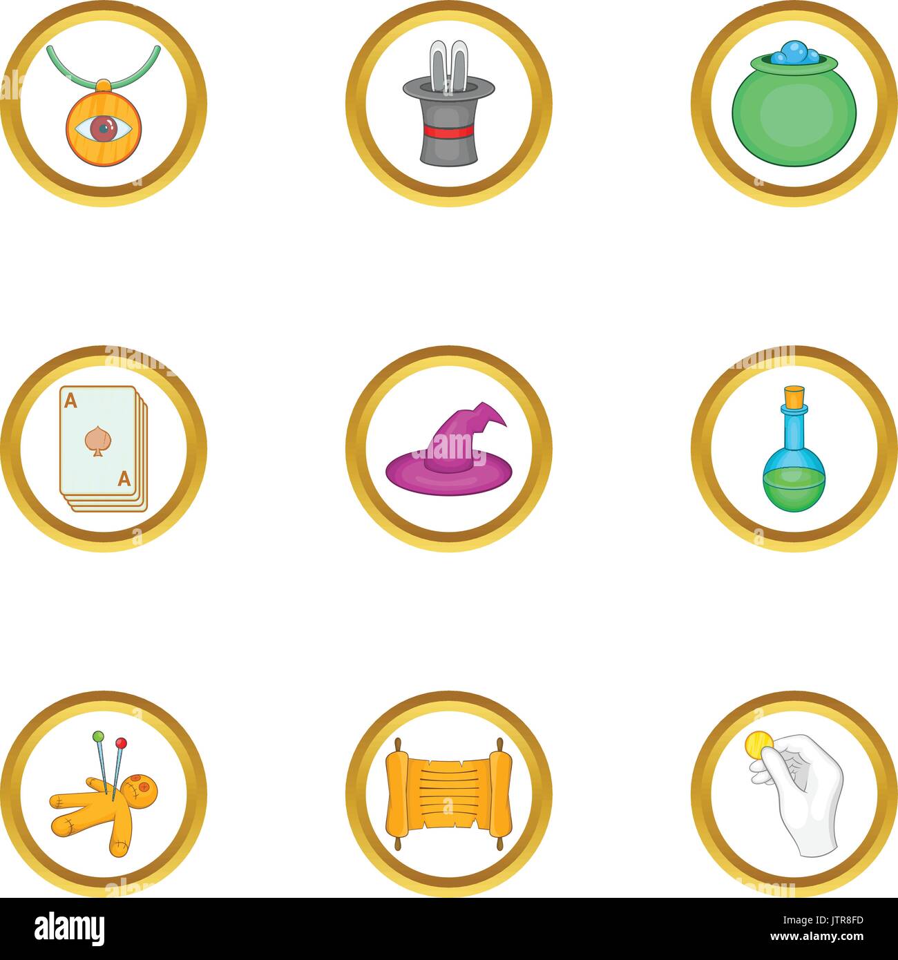 Wizard stuff icons set, cartoon style Stock Vector Image & Art - Alamy