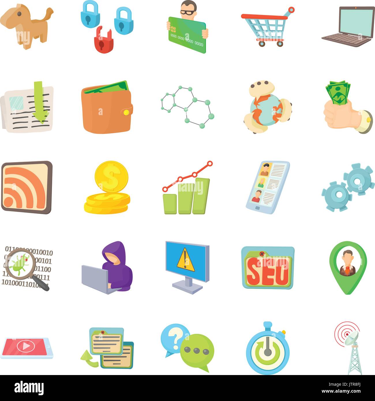 IT specialist icons set, cartoon style Stock Vector Image & Art - Alamy