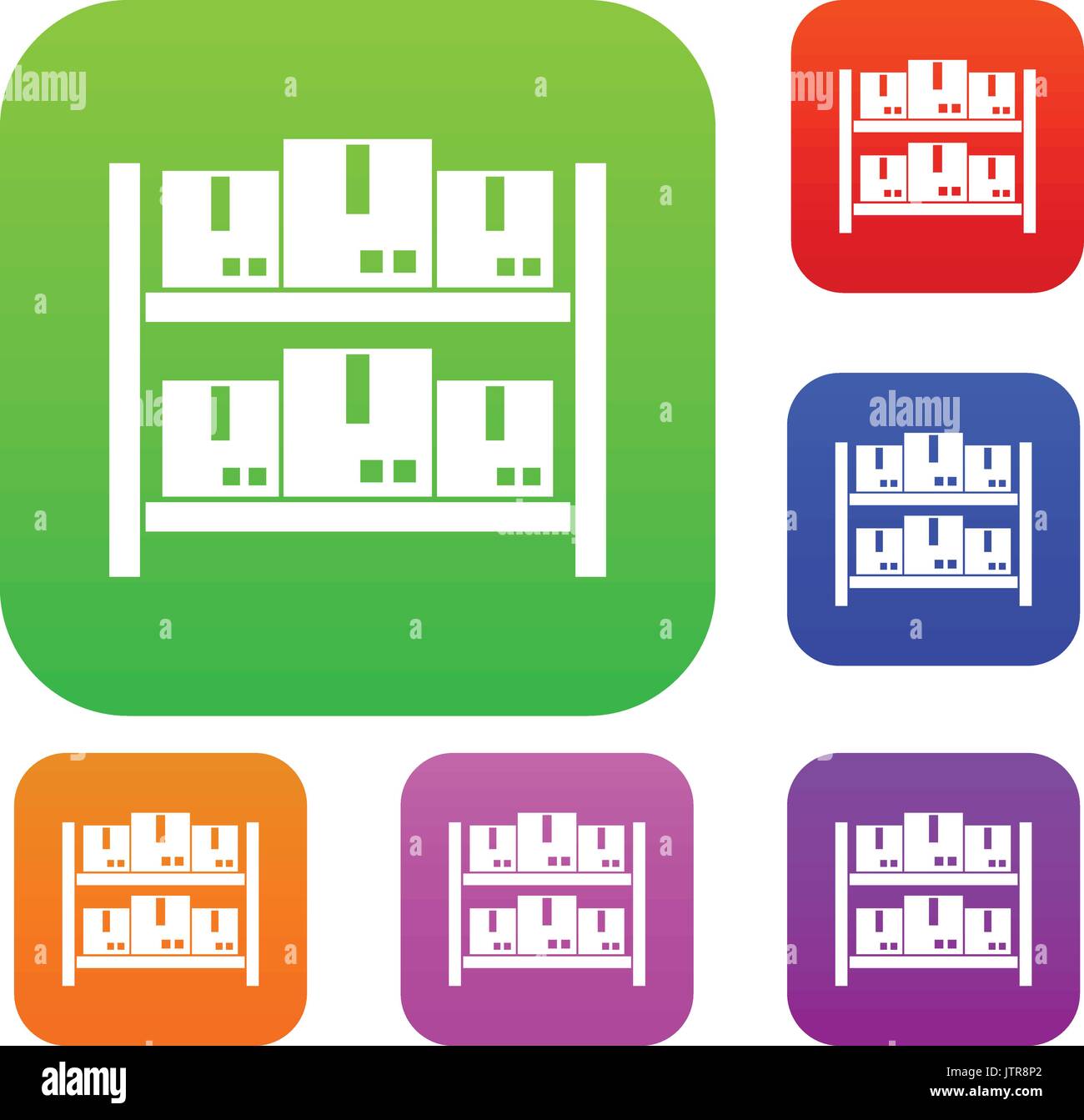 Storage of goods in warehouse set collection Stock Vector Image & Art ...