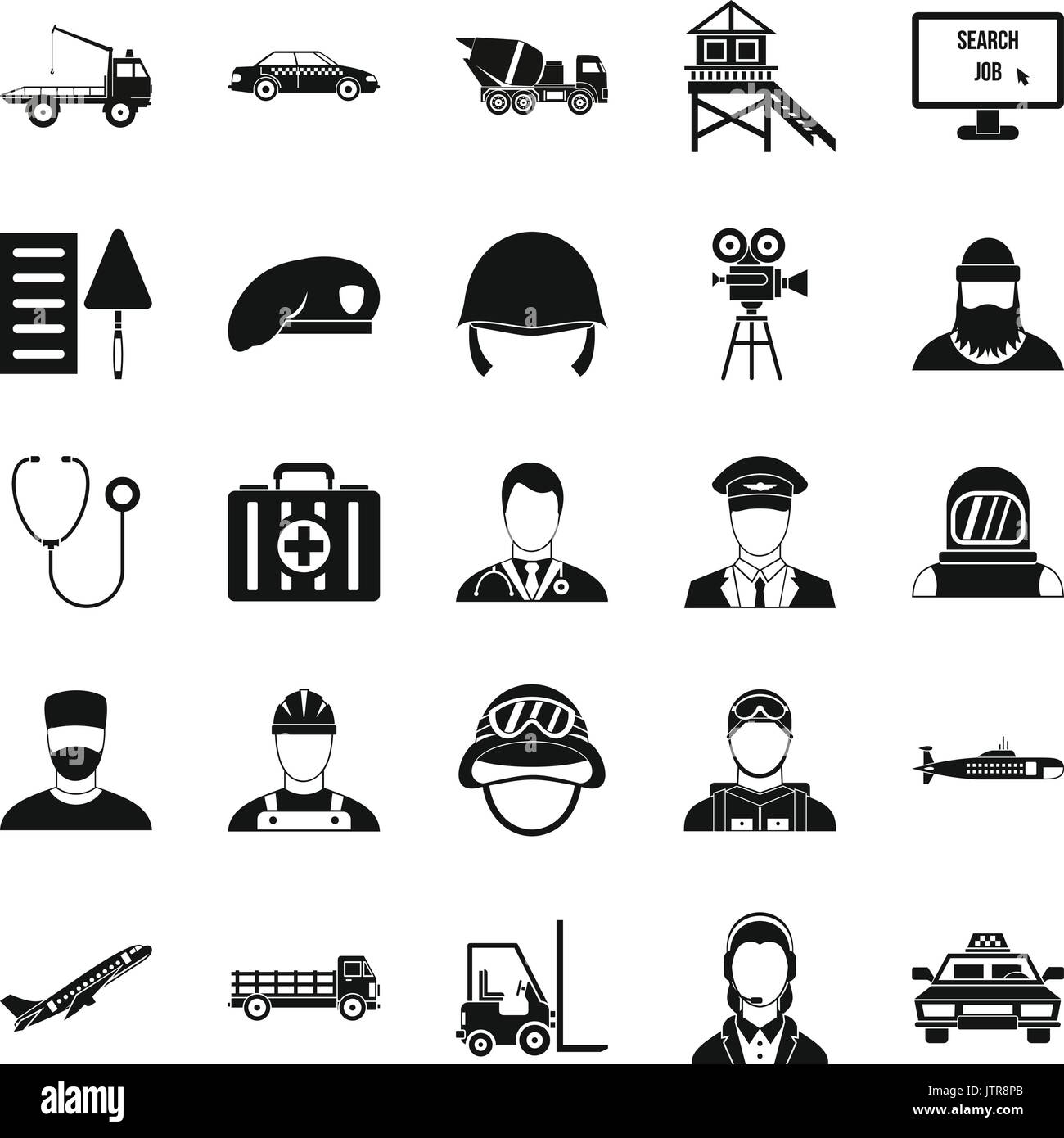 Working hours icons set, simple style Stock Vector Image & Art - Alamy