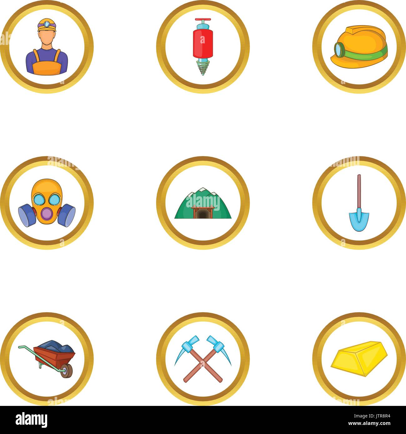 Underground work icons set, cartoon style Stock Vector Image & Art - Alamy
