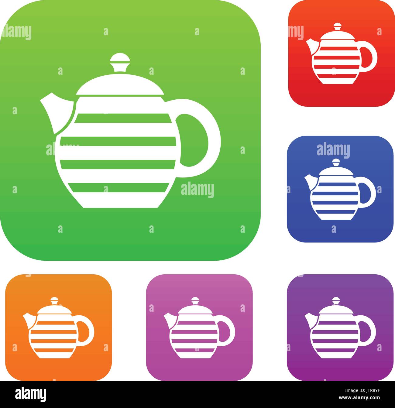 Striped teapot set collection Stock Vector Image & Art - Alamy