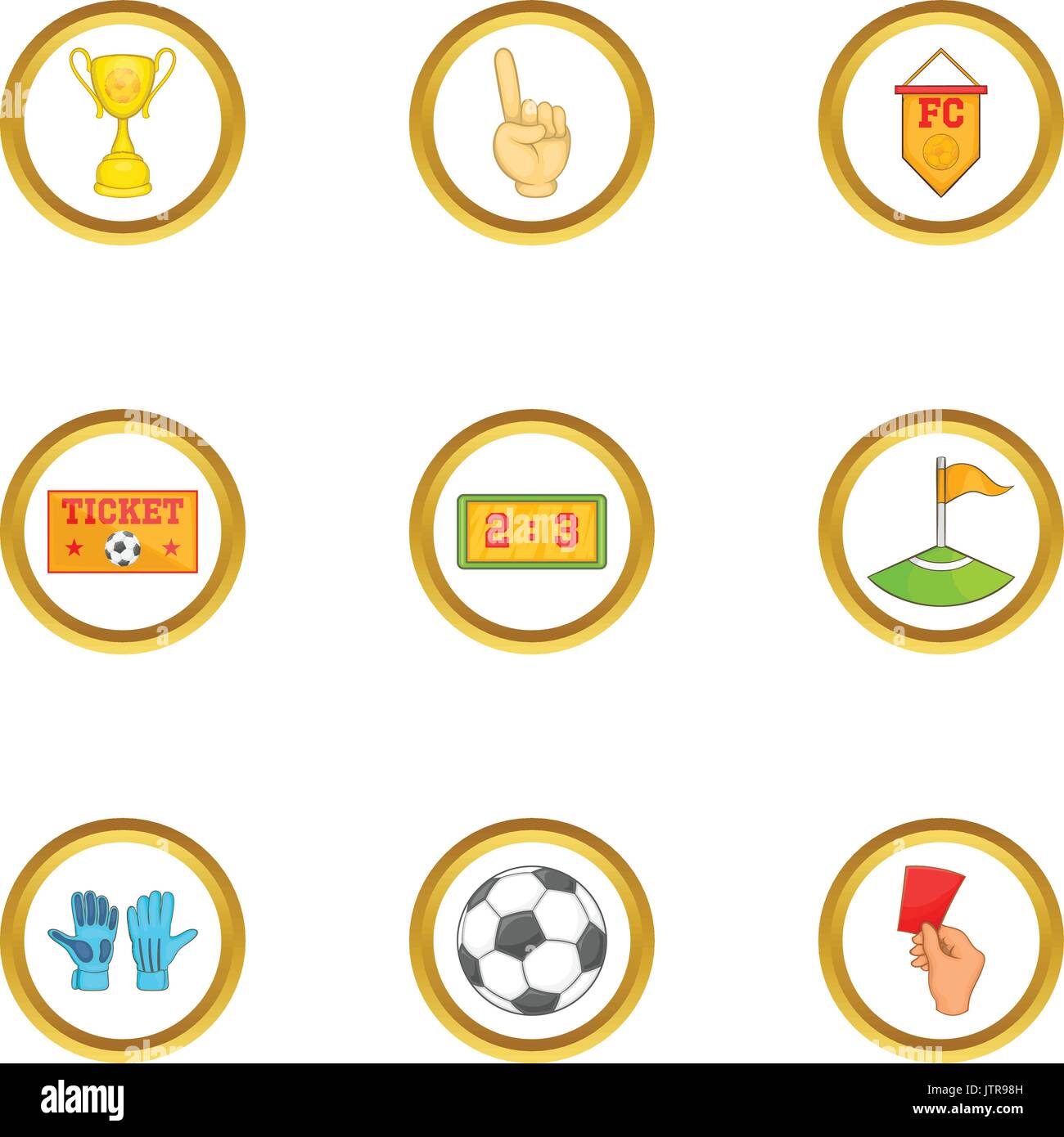 Football tournament icons set, cartoon style Stock Vector Image & Art ...