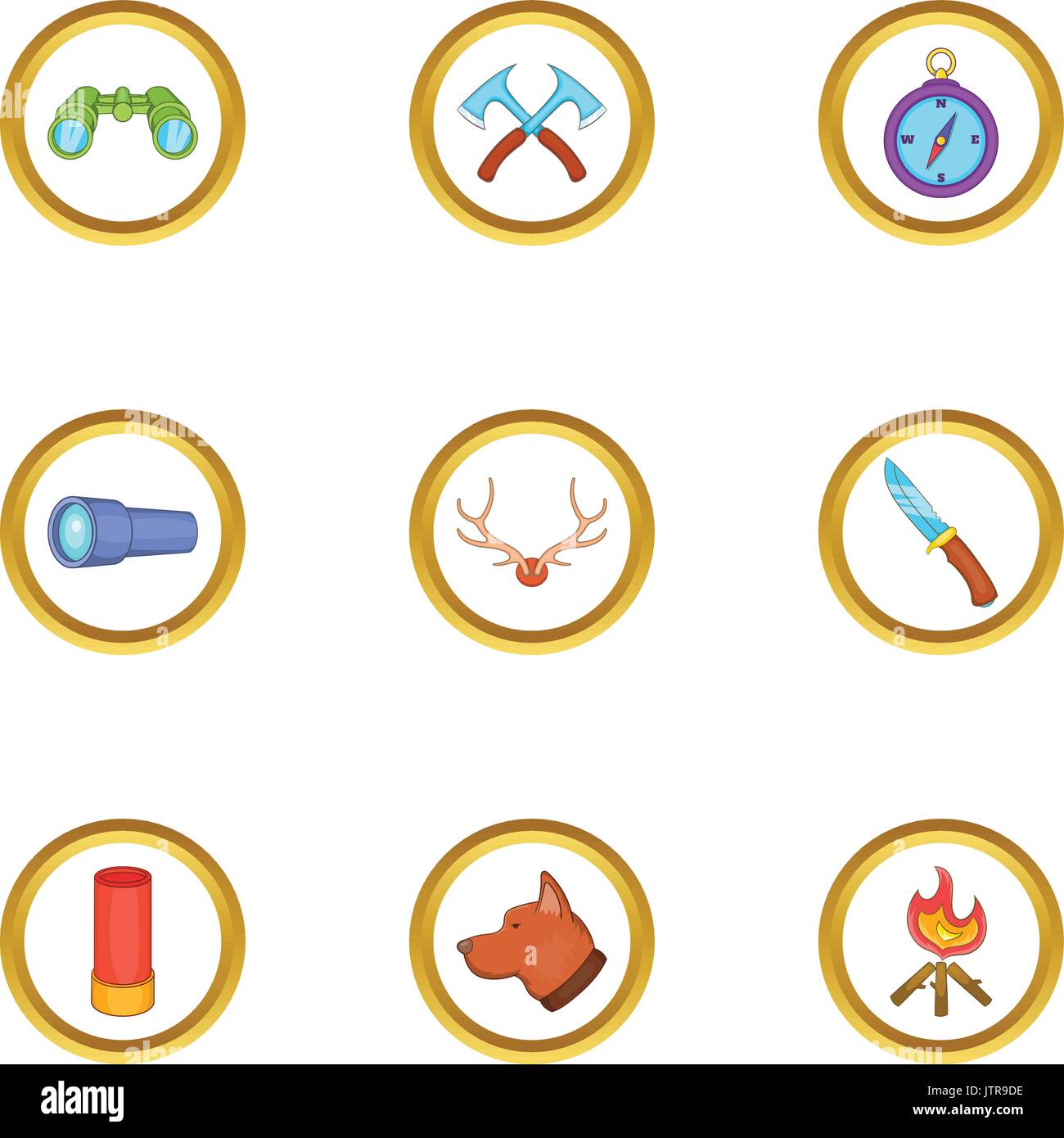 Hunting icons set, cartoon style Stock Vector Image & Art - Alamy