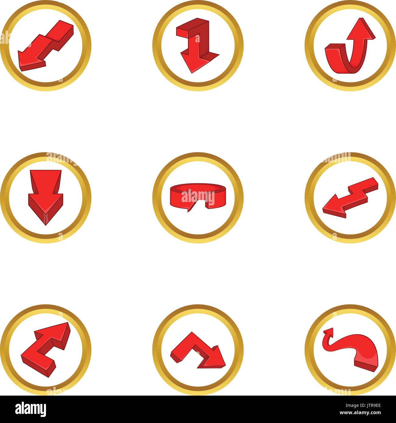 Red arrow icons set, cartoon style Stock Vector Image & Art - Alamy