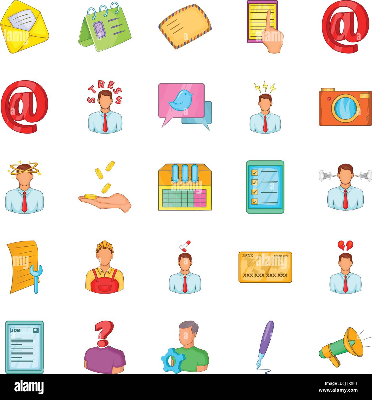 Remote work icons set, cartoon style Stock Vector Image & Art - Alamy