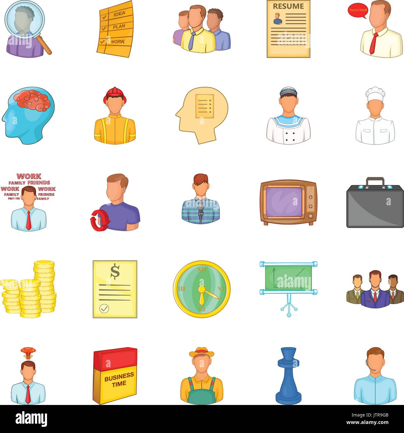 Employ icons set, cartoon style Stock Vector Image & Art - Alamy