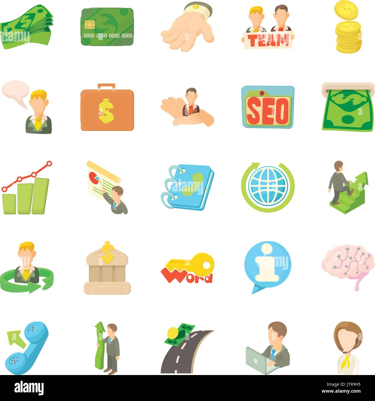 Contract job icons set, cartoon style Stock Vector Image & Art - Alamy