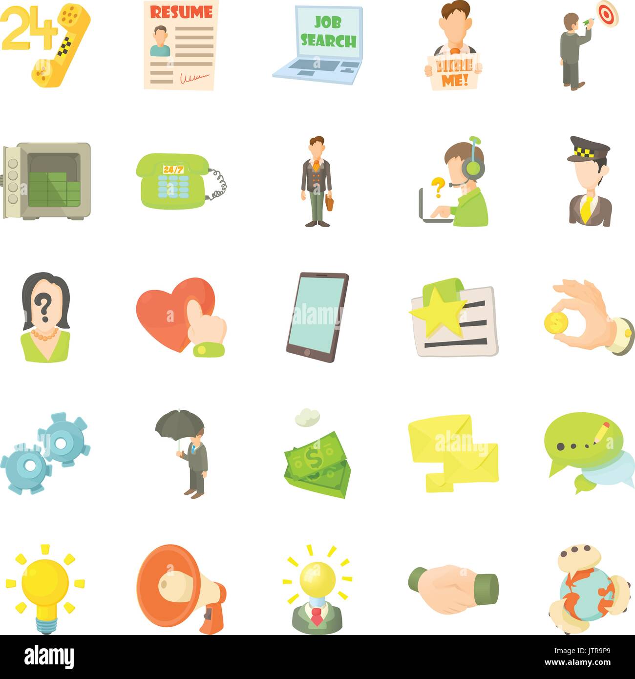 Job contract icons set, cartoon style Stock Vector Image & Art - Alamy