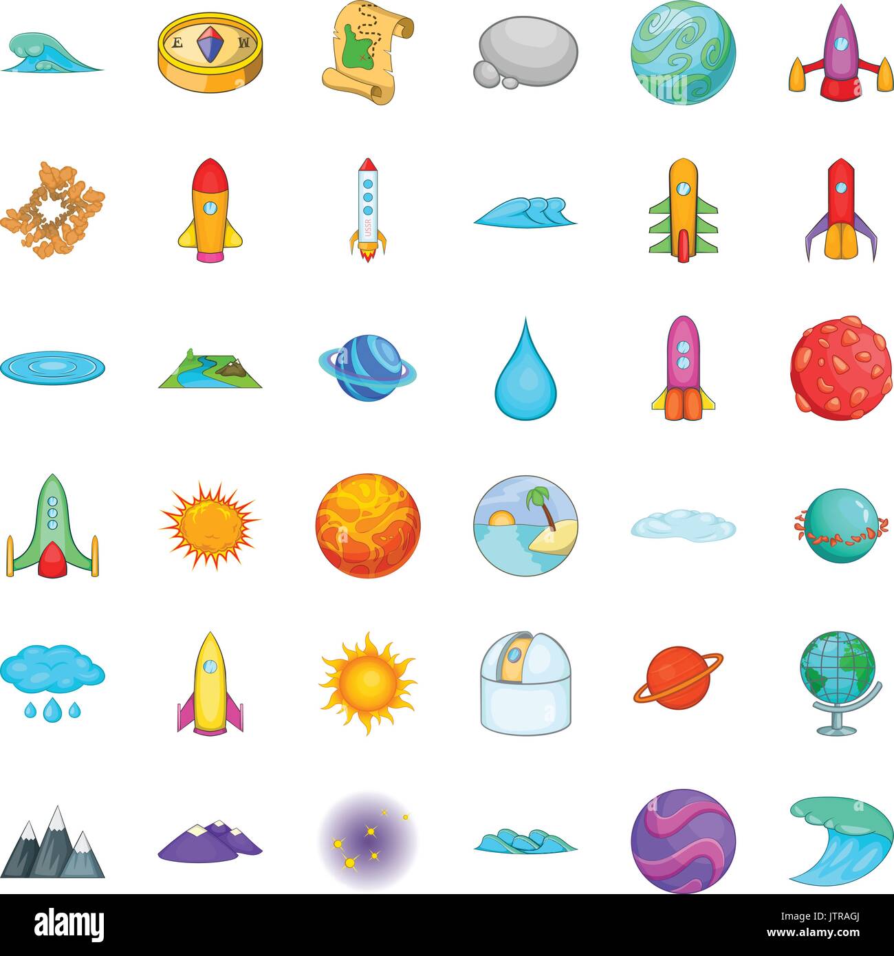 Space icons set, cartoon style Stock Vector Image & Art - Alamy