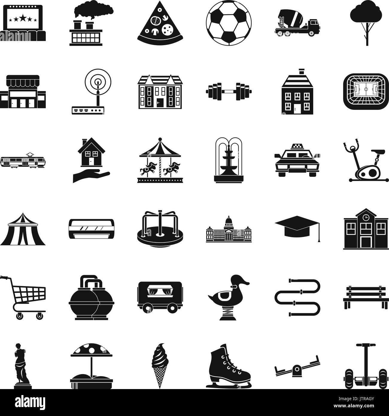 Town icons set, simple style Stock Vector Image & Art - Alamy