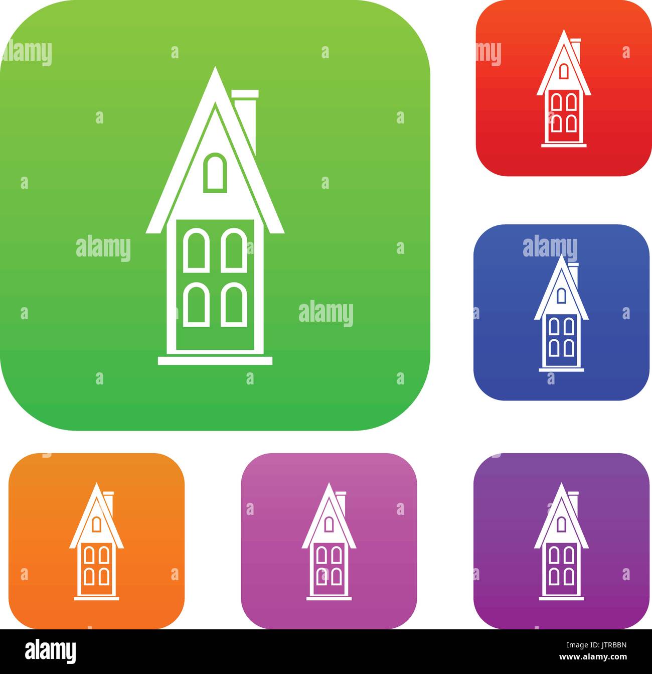 Two storey house with attic set collection Stock Vector Image & Art - Alamy