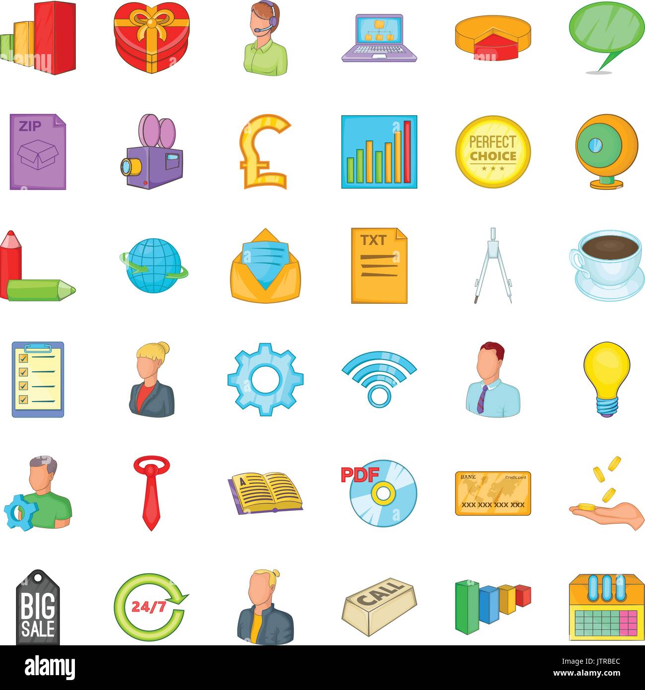 Business marketing icons set, cartoon style Stock Vector Image & Art ...