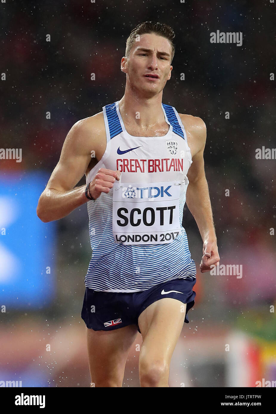 Great Britain's Marc Scott in the Men's 5000m heat two during day six ...