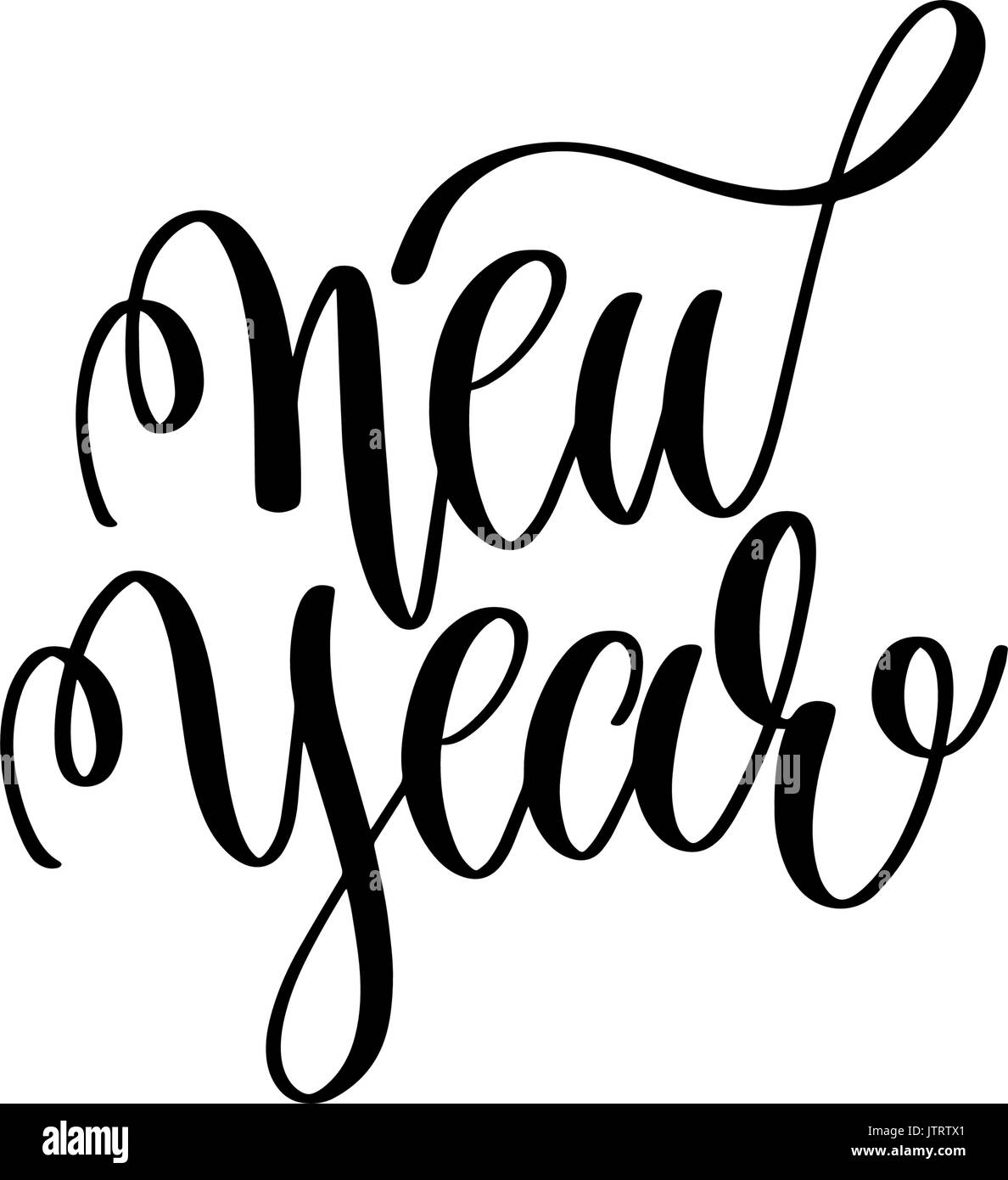 Hand writing happy new Black and White Stock Photos & Images - Alamy