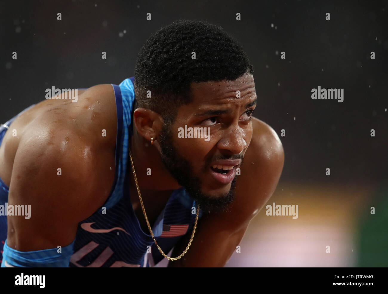 USA's Kyree King in the men's 200m semi-final heat two during day six ...