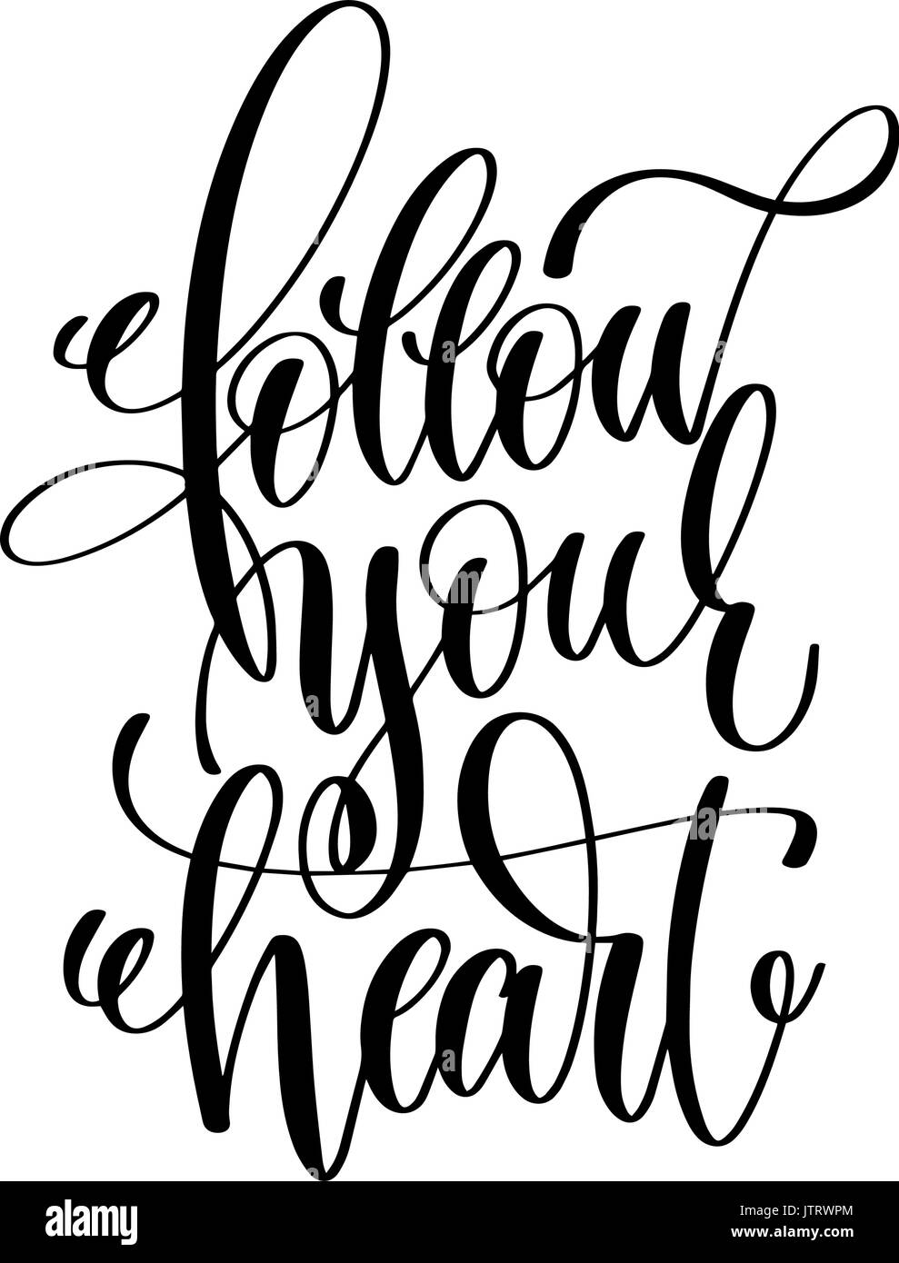 Follow heart black white Cut Out Stock Images & Pictures - Alamy
