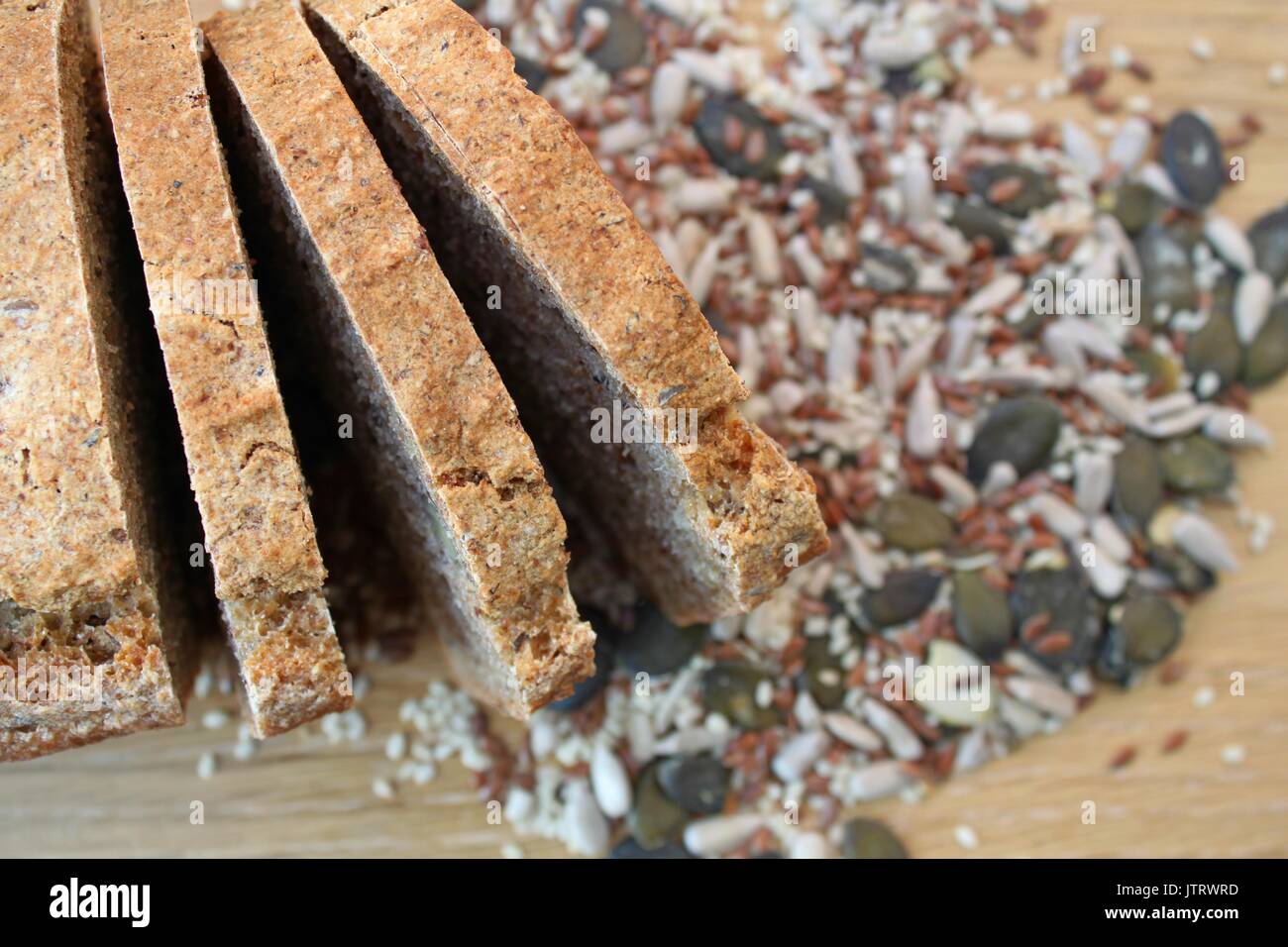 Wholegrain rye bread with bran and seeds hi-res stock photography and images - Alamy